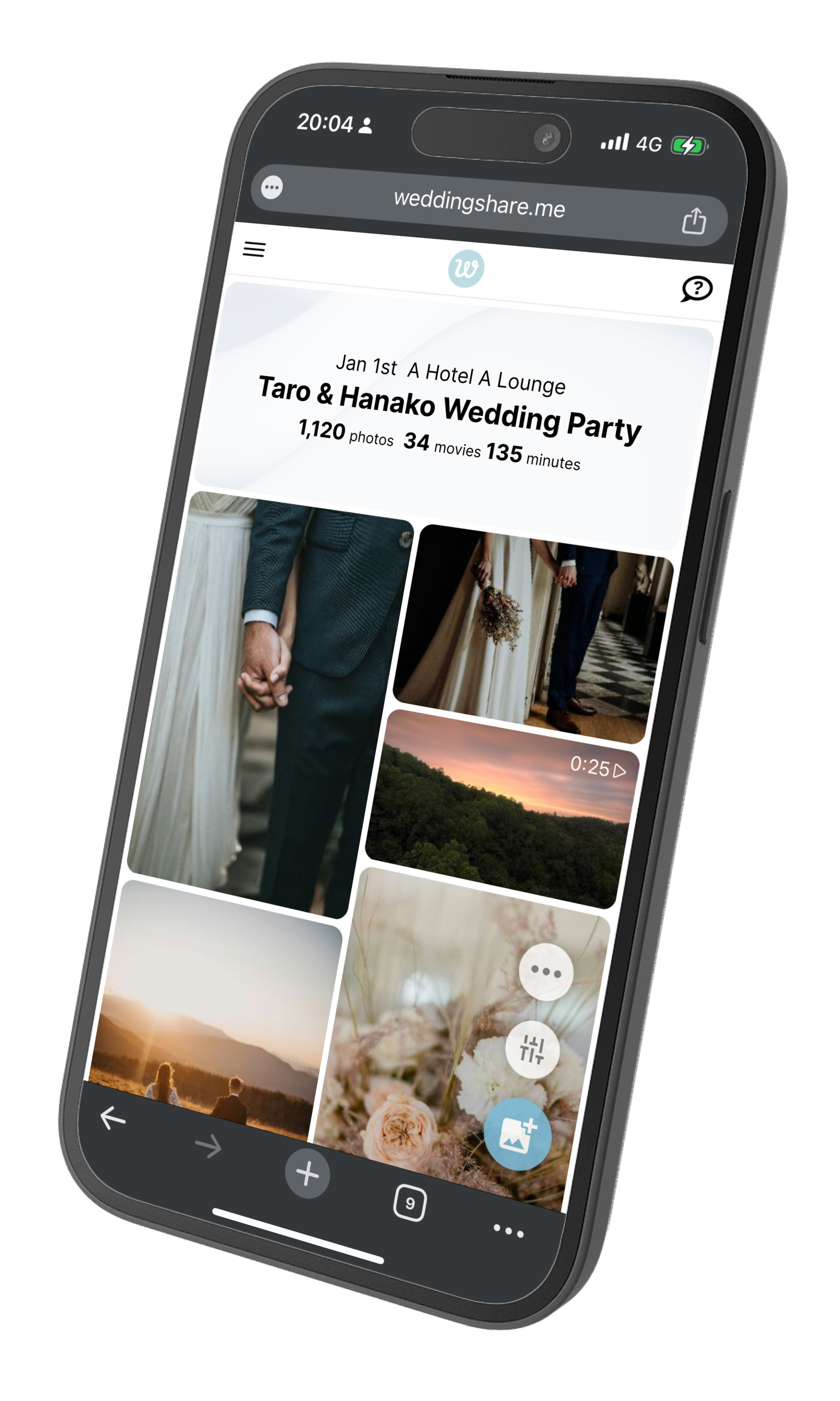 WeddingShareモバイルアプリのモックアップ